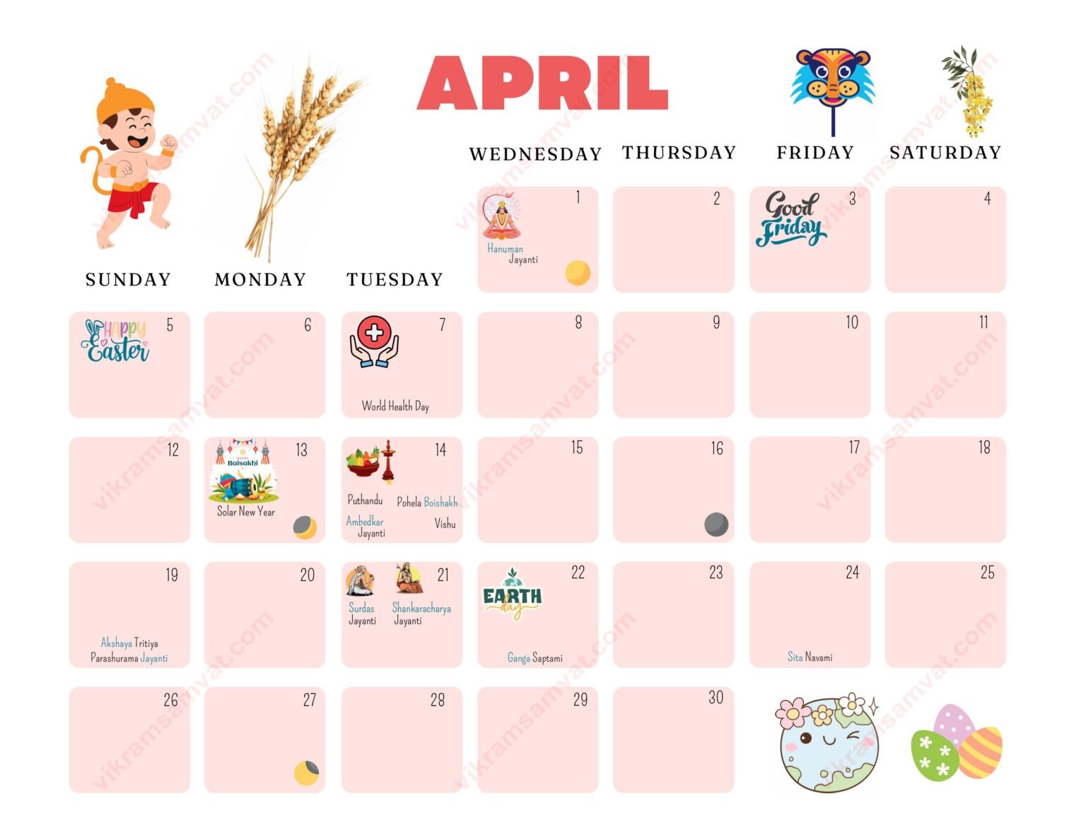 April 2026 Hindu Calendar - विक्रम संवत अप्रैल 2026 हिंदू कैलेंडर PDF ...